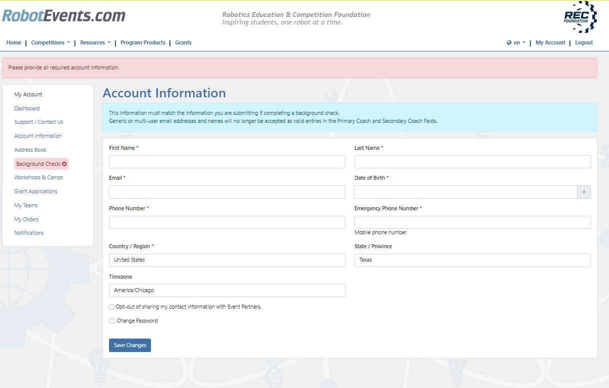 Background Check Process – VURC